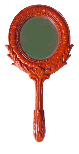 Lady's Fuchsia Old Fashioned Hand Mirror / Sunflower Pattern Art Deco ...