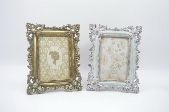 Classic Regal PolyResin Photo Frame Gold Dark Blue Light Green For Gift